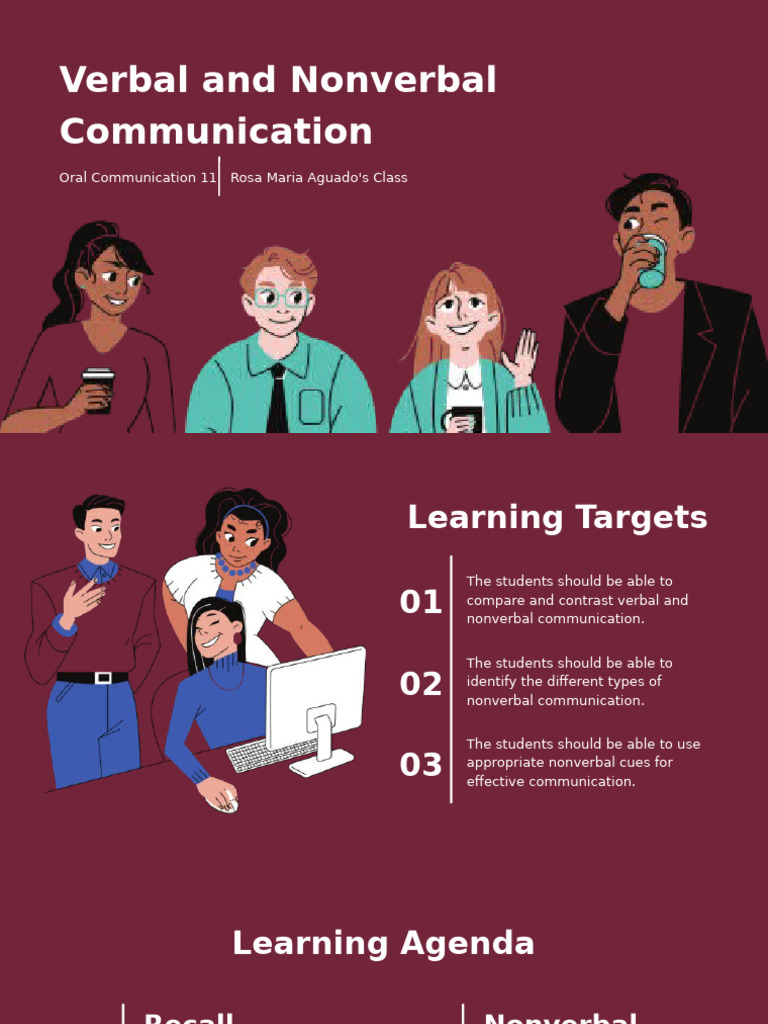 Red and White Illustrative English Verbal and Nonverbal Communication ...