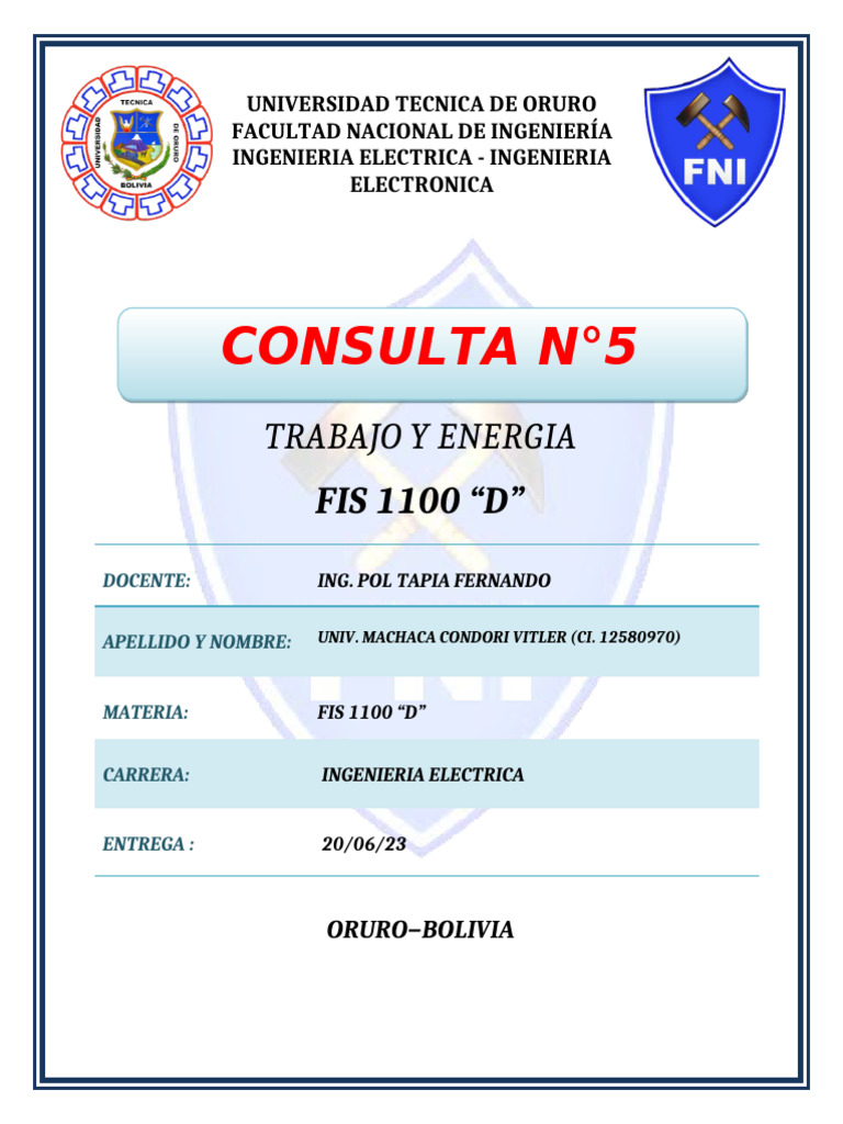 Consulta #5 Energia y Trabajo Vitler | PDF