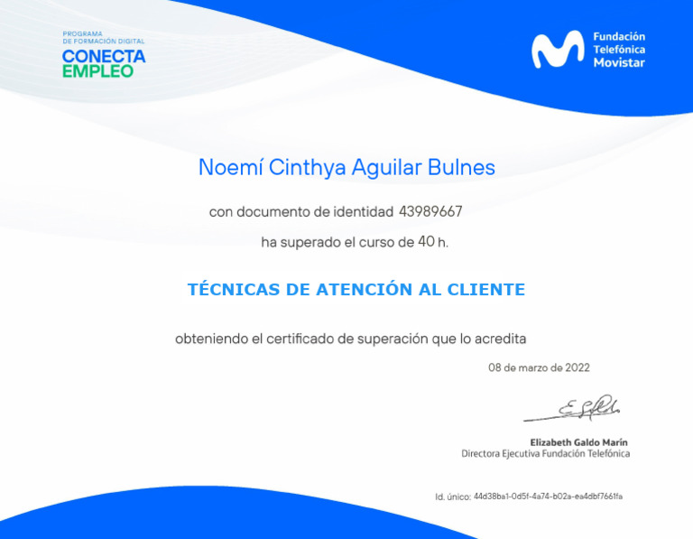CERTIFICADO ATENCIÓN AL CLIENTE | PDF