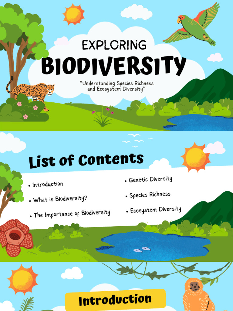 Blue and Green Illustrative Exploring Biodiversity Presentation ...