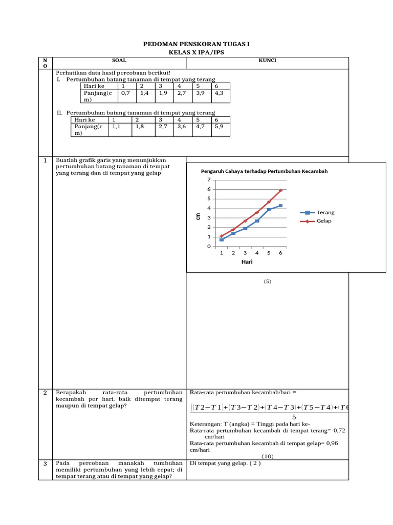 Pedoman Penskoran Tugas | PDF