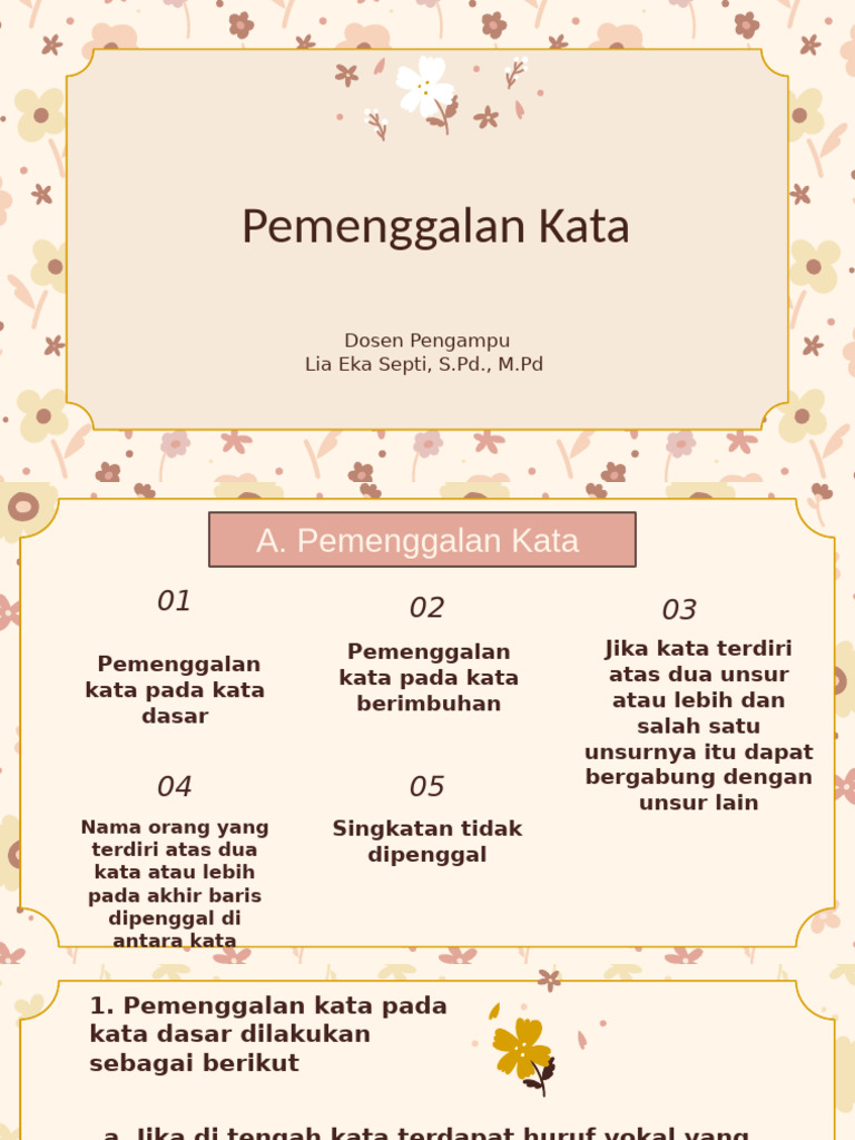 Bhs Ind (Pert 5) Pemenggalan Kata | PDF