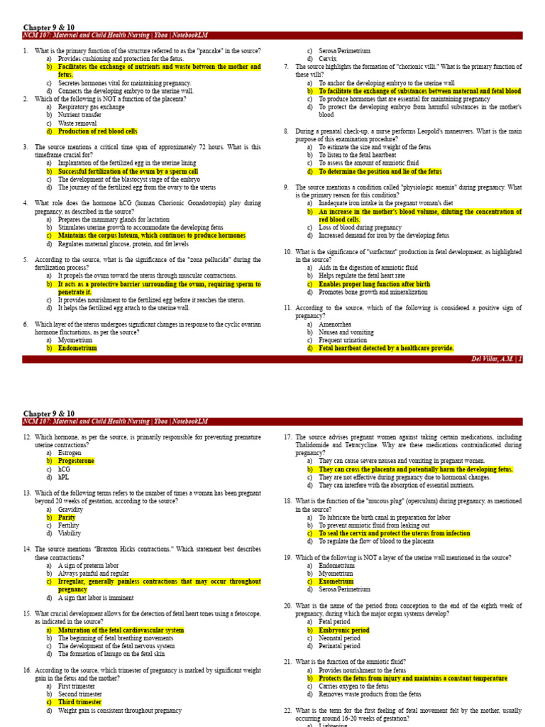 Chapter 9&10 - NotebookLM - Practice Questions (ANSWER) | PDF