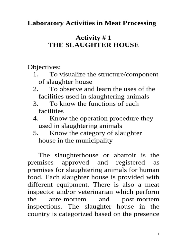 Laboratory Activities in MEAT PROCESSING1 | PDF