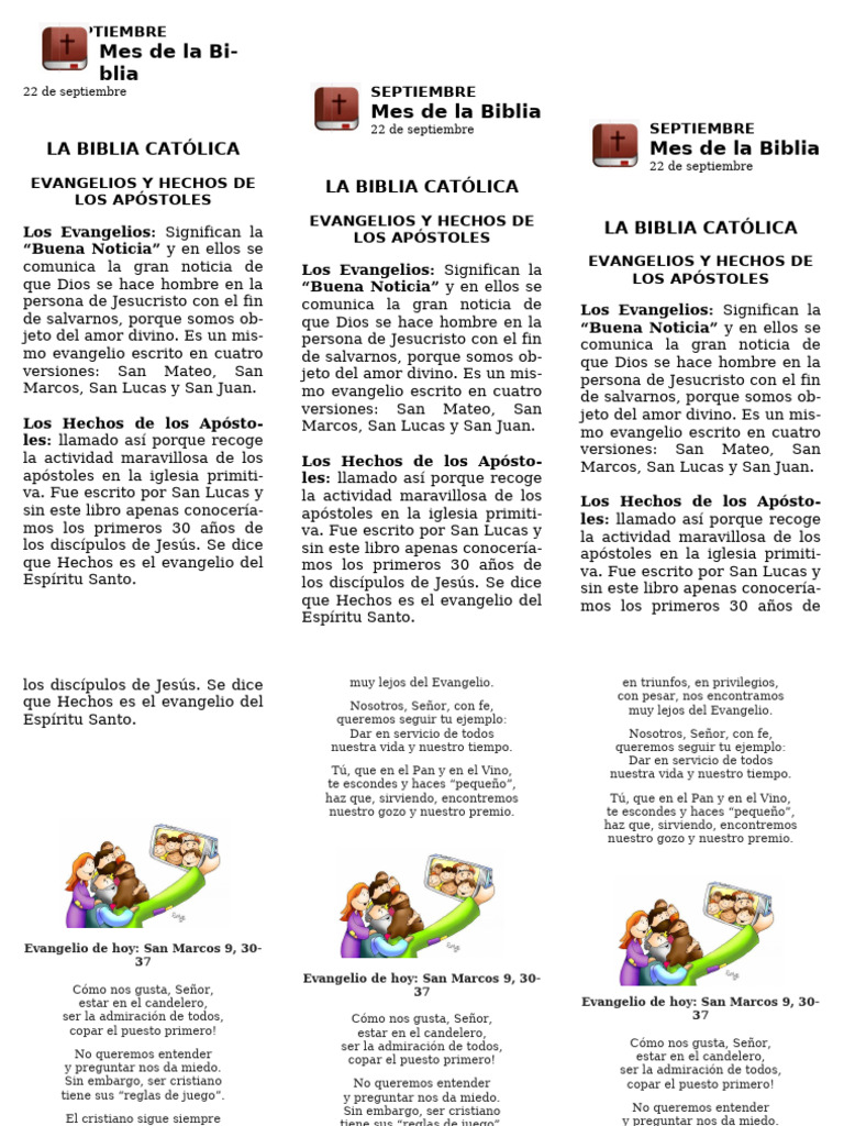 LA BIBLIA CATÓLICA-Evangelios y Hechos de Los Apostoles - 22sept | PDF