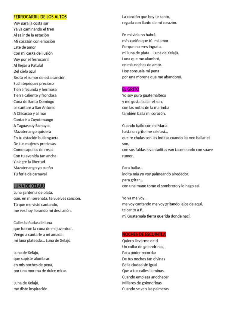 Melodias de Marimba y Sus Autores | PDF