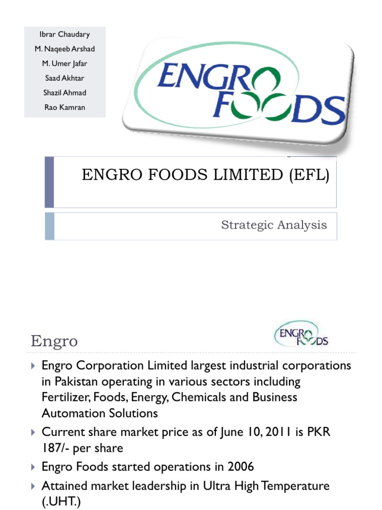 Engro Foods Strategic Management Final Presentation | PDF | Revenue | Milk