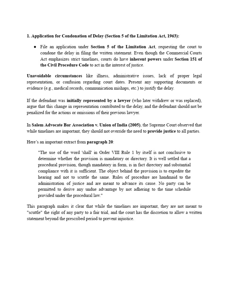 Application For Condonation of Delay (Section 5 of The Limitation Act, 1963) | PDF | Political ...
