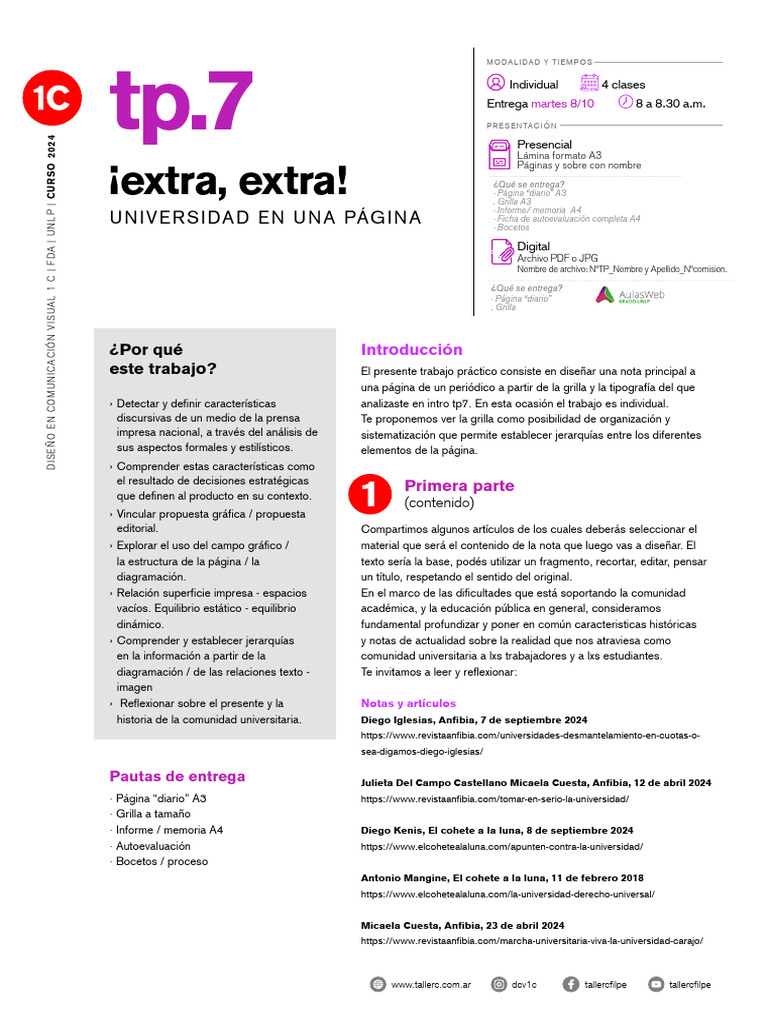 Tp7 Extra, Extra. Universidad en Una Página | PDF