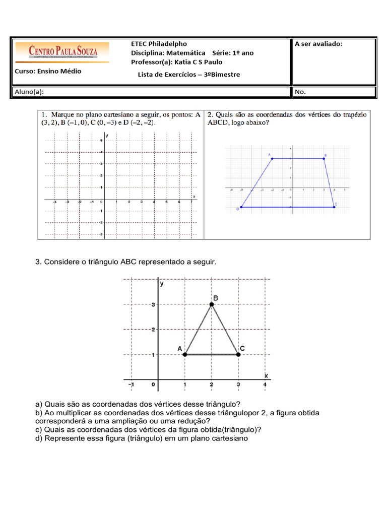 Lista Exerc. TransfGeom - 3B 2024 | PDF