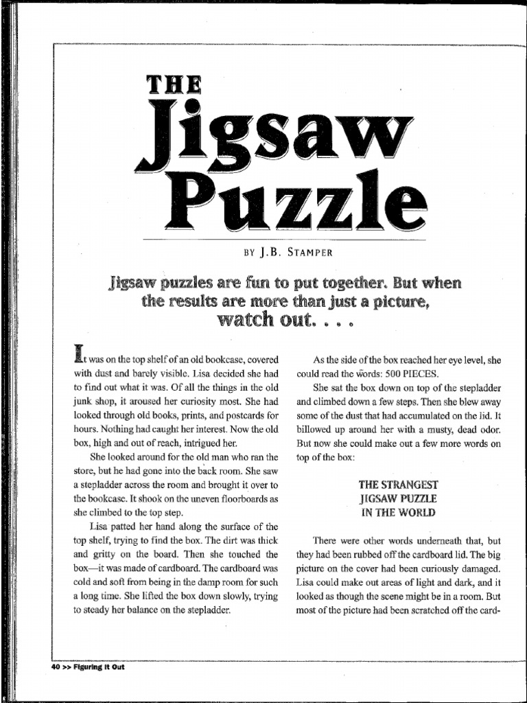 The Jigsaw Puzzle | PDF