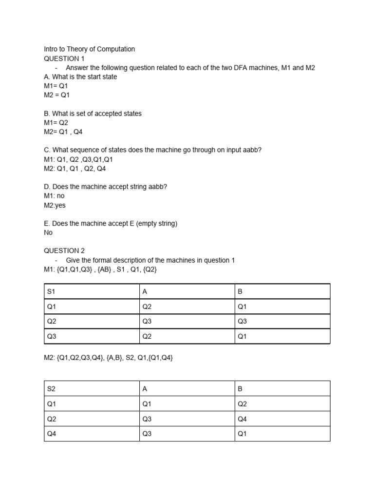 Intro To Theory Of Computation Assignment 1 Pdf Teaching Methods