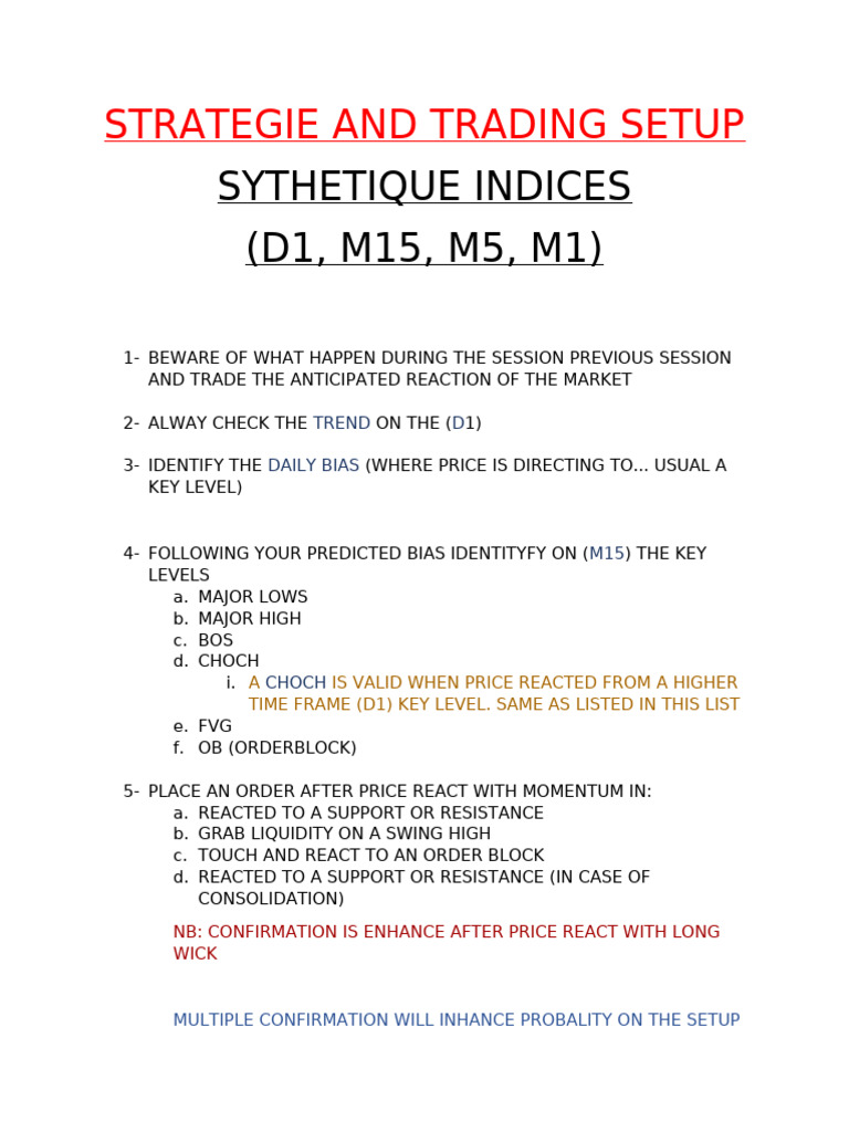 STRATEGIE AND TRADING SETUP | PDF