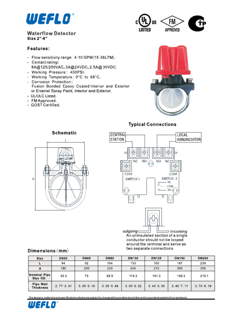 FT - Detectores de Flujo - Weflo | PDF