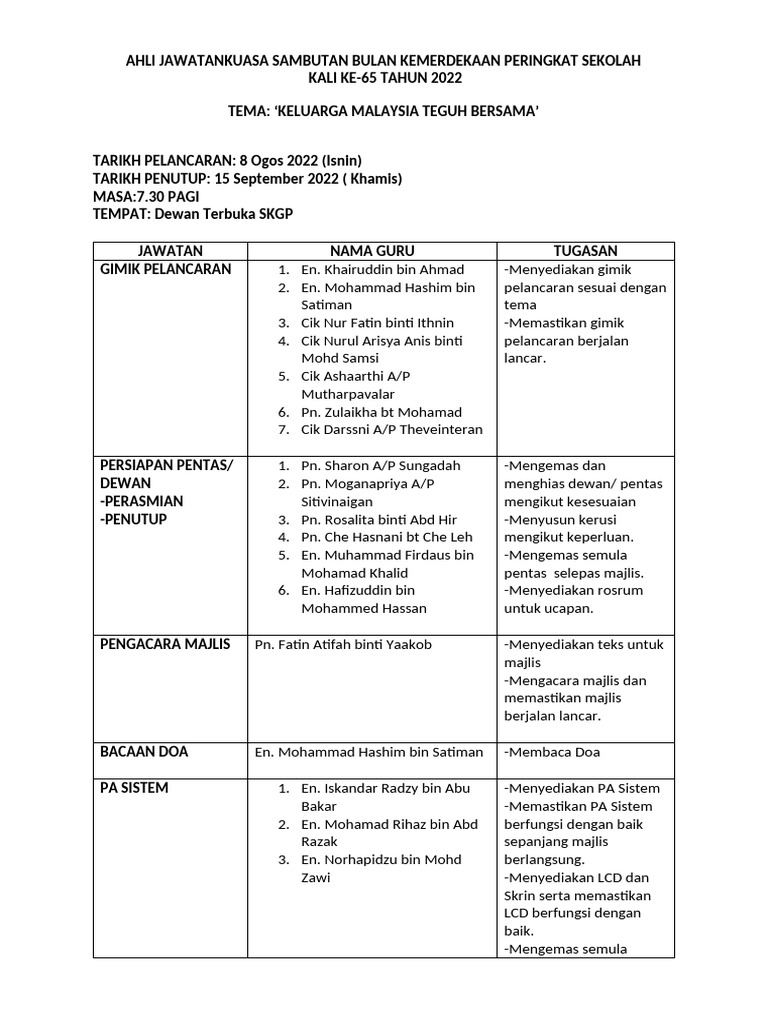 Ajk Bulan Kemerdekaan | PDF