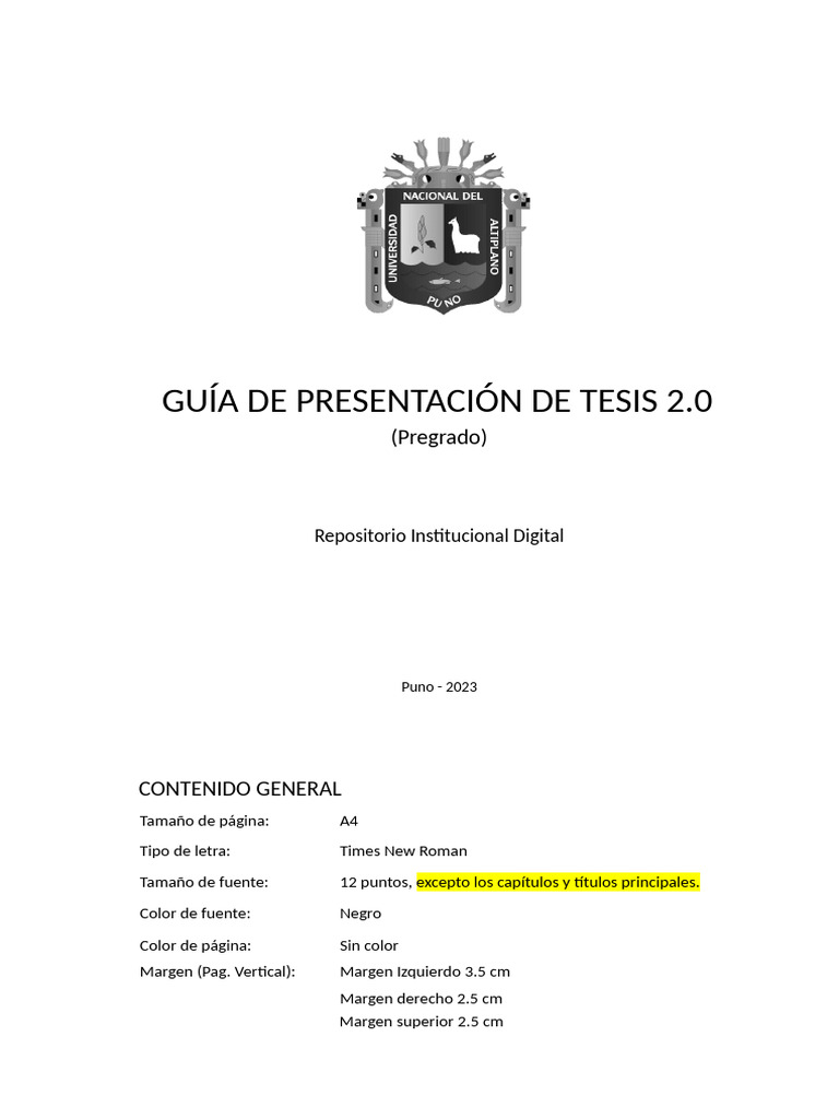 Guia de Formato de Tesis 2.0 | PDF