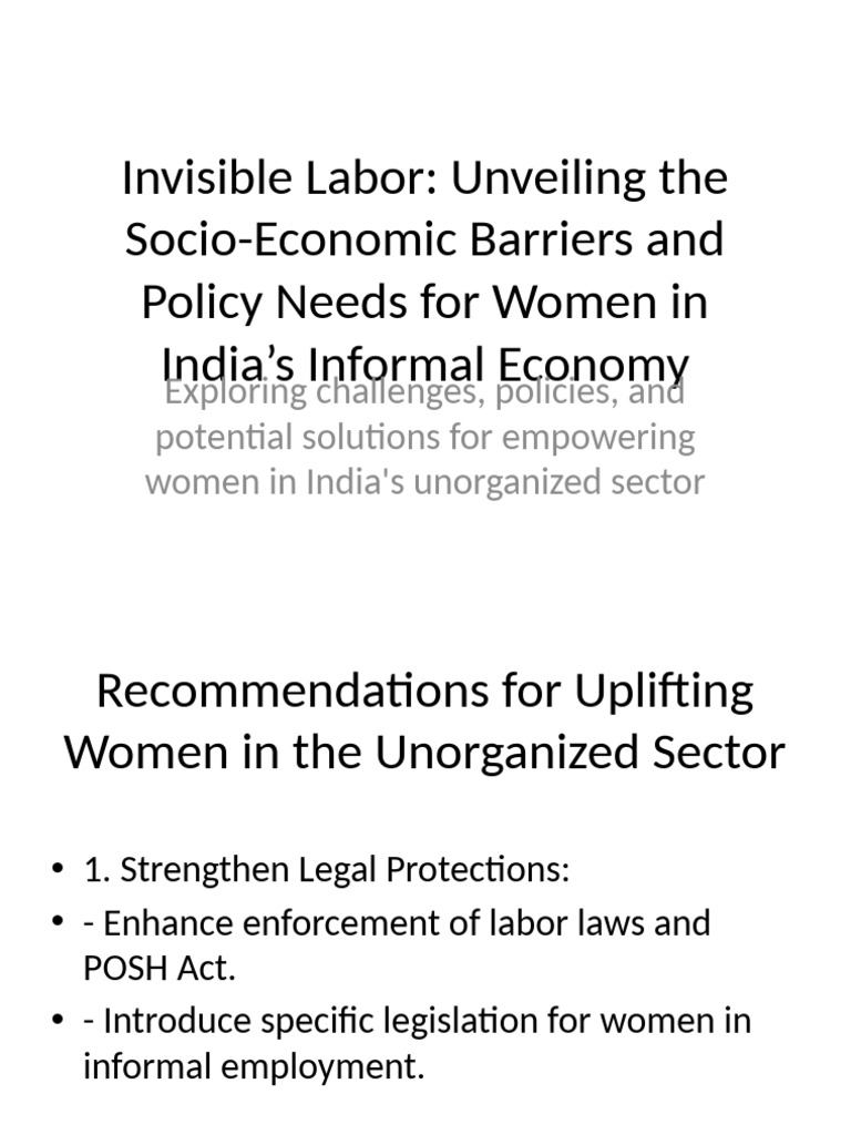 Invisible Labor Women Unorganized Sector | PDF
