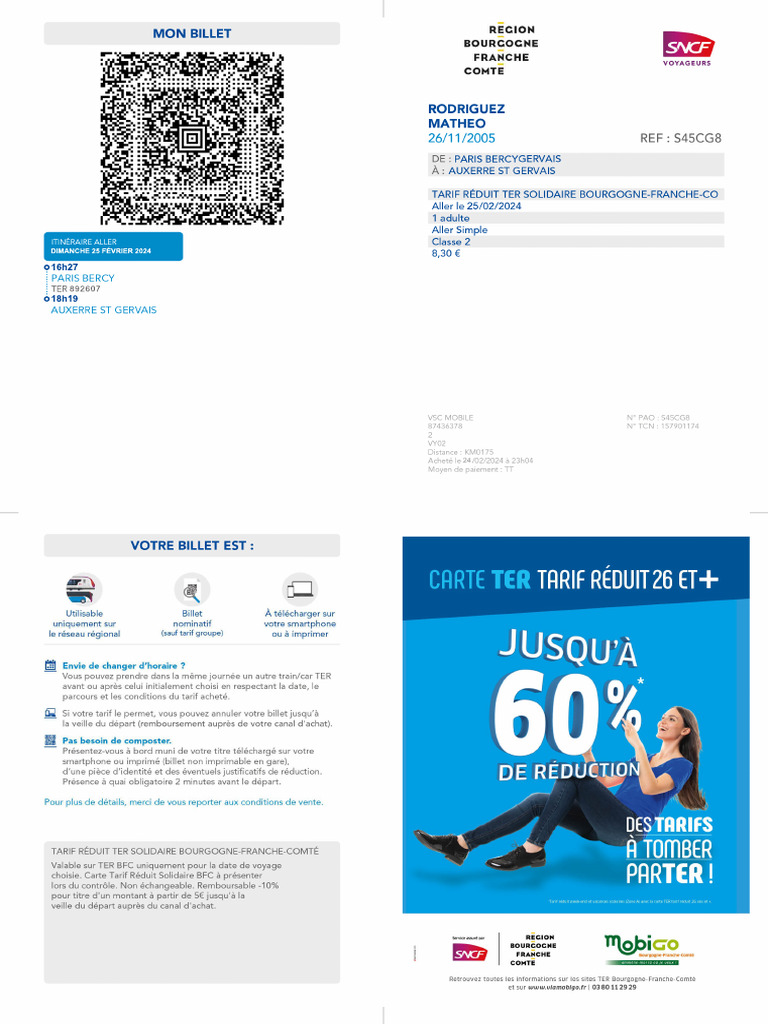 Billet Train PS | PDF