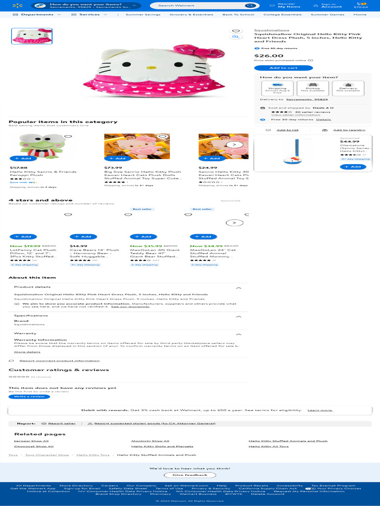 Squishmallow Original Hello Kitty Pink Heart Dress Plush, 5 Inches, Hello Kitty and Friends | PDF