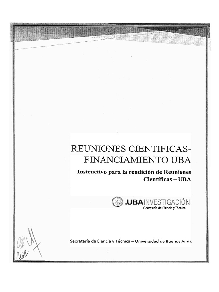 Instructivo Rendicion Reuniones Cientificas UBA 2020 | PDF