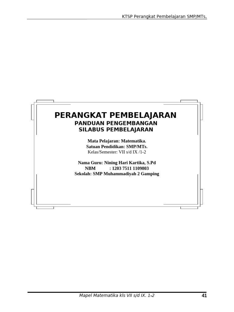 Silabus SMP MTK | PDF