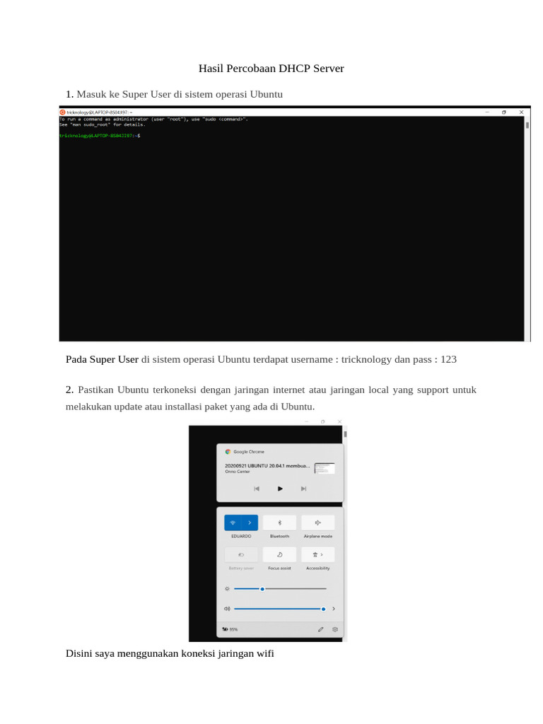 Hasil Percobaan DHCP Server | PDF