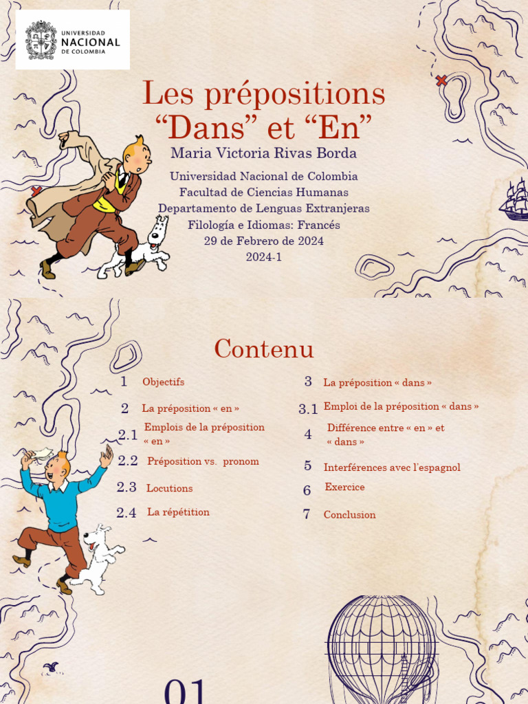 Les Prépositions en Et DANS | PDF