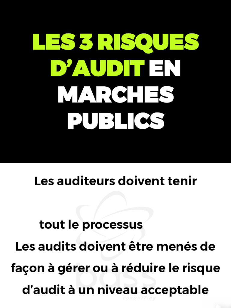 Les 3 Risques D'audit en Marches Publics | PDF