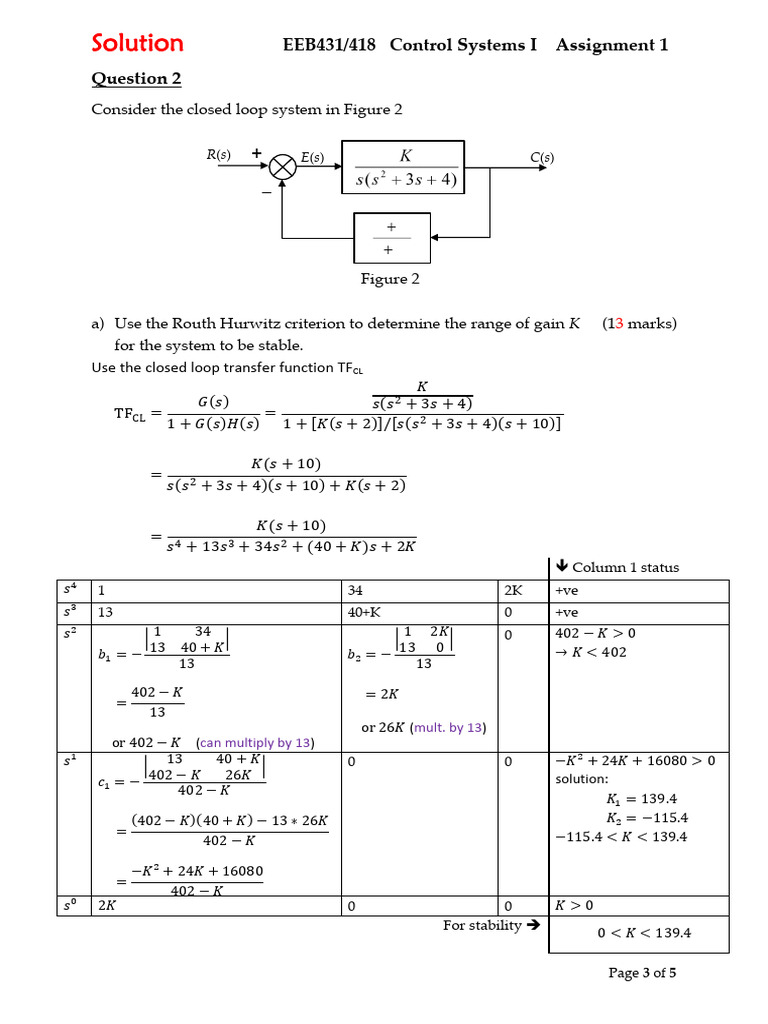 Solution - Q2 - EEB431 Assignment1 2024 | PDF