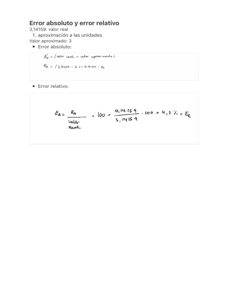 Error Absoluto y Error Relativo | PDF