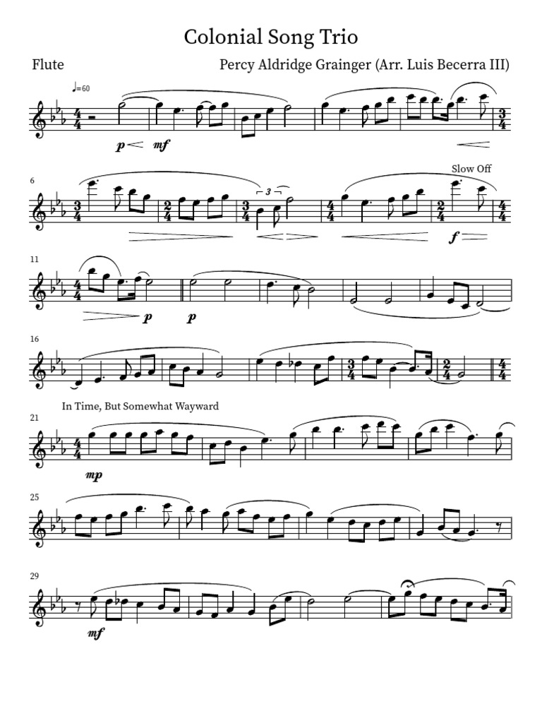 Colonial Song Trio Fl. | PDF