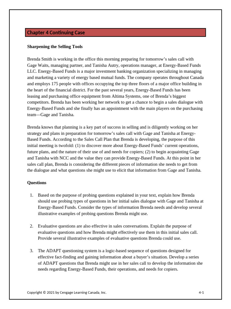 Continuous Case Study Chapter 4 Updated | PDF
