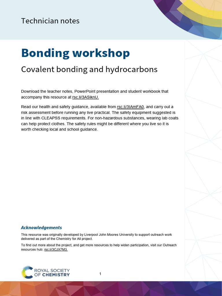 Bonding Workshop: Covalent Bonding and Hydrocarbons | PDF