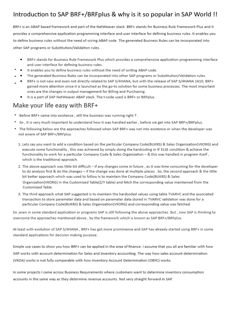 Introduc)on to SAP BRFplus | PDF Introduc)on to SAP BRFplus | PDF