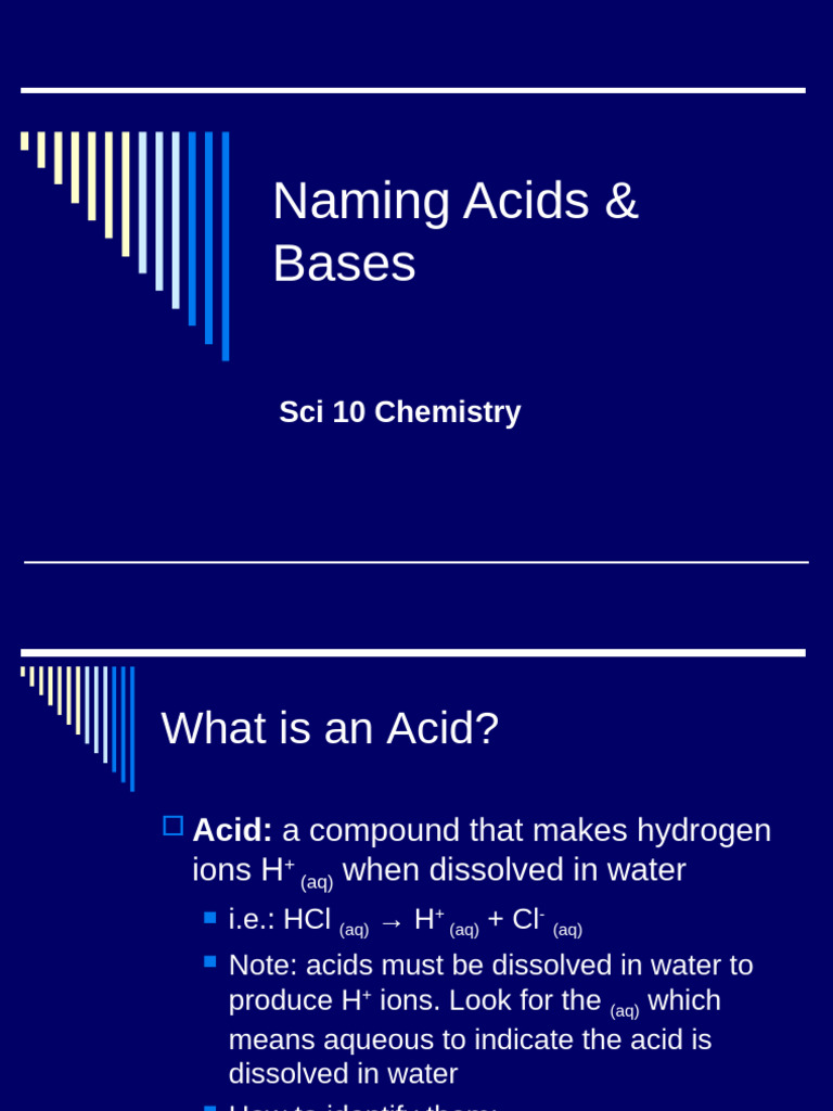 Naming Acids and Bases | PDF