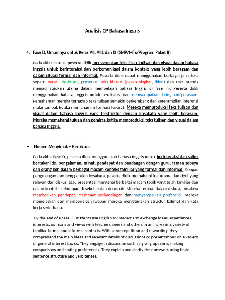 Analisis Cp Bahasa Inggris Pdf
