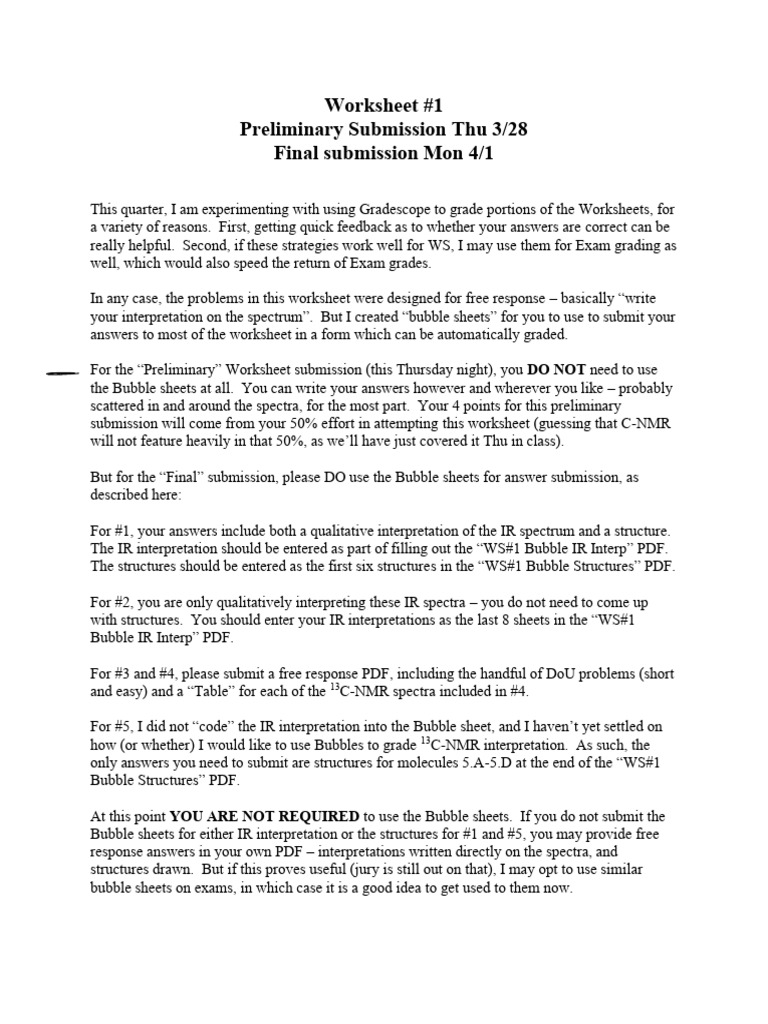 WS1 IR and C-NMR | PDF
