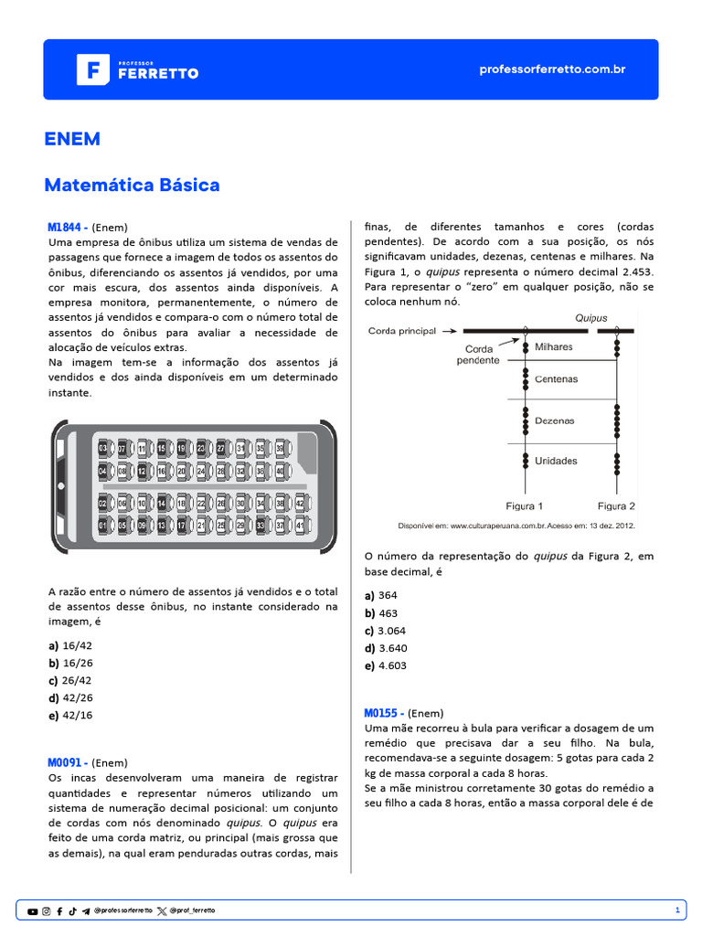 Questions Matematica Matematica-Basica ENEM | PDF