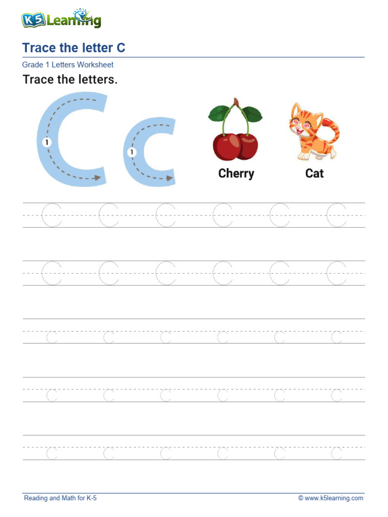 Grade 1 Trace Letter C | PDF
