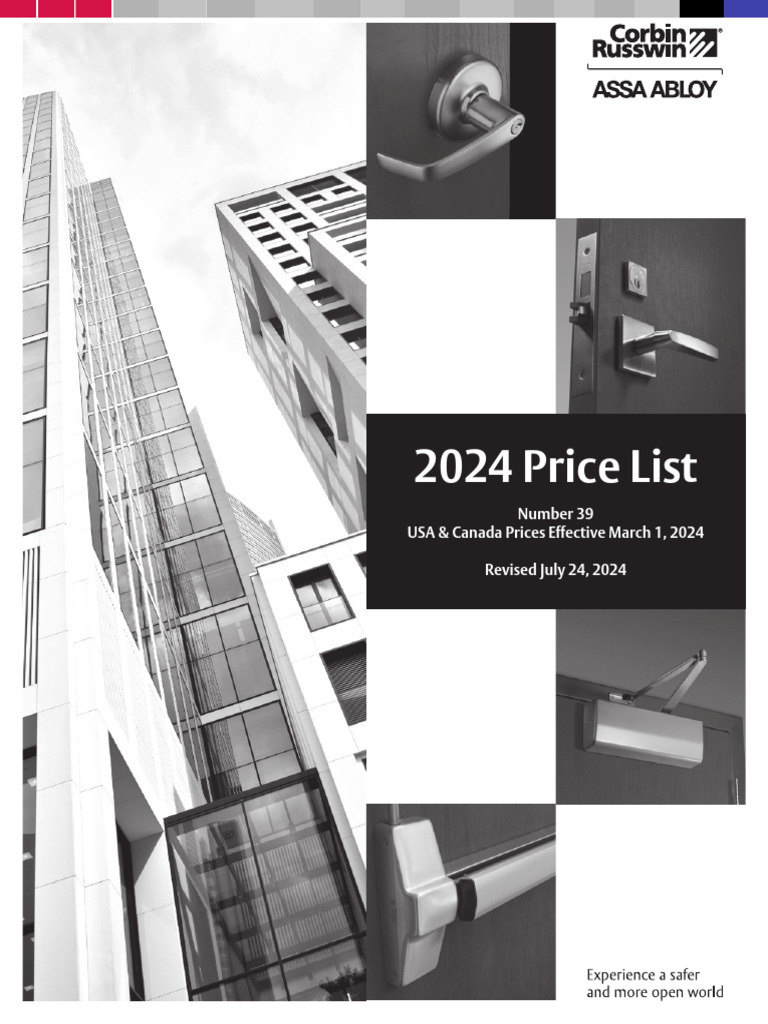 Corbin Russwin Price Book 2024 | PDF