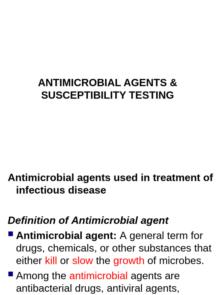 Antimicrobial Agents and Susceptibility Testing | PDF