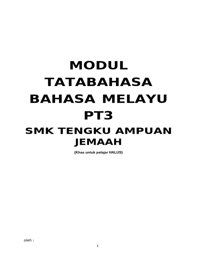 Modul Tatabahasa pt3 5 PDF Free | PDF