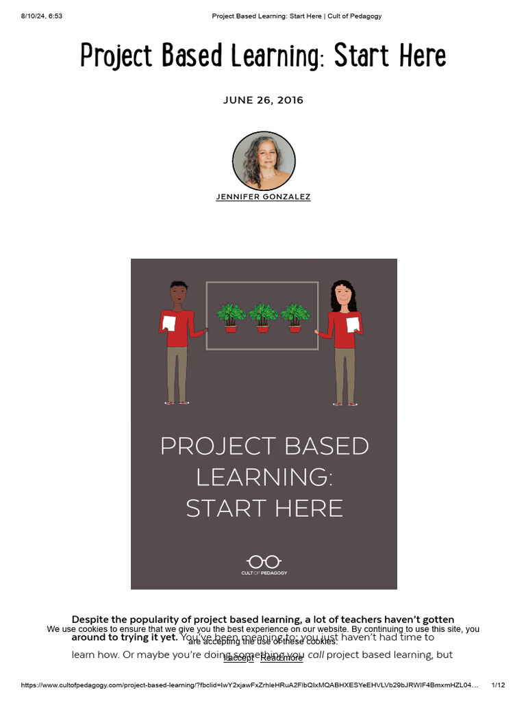 Project Based Learning - Start Here - Cult of Pedagogy | PDF