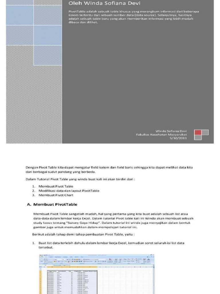 SIK-Materi Pivot Tabel D3 TBD | PDF