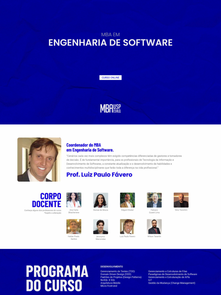 Programa Do Curso - Engenharia de Software | PDF