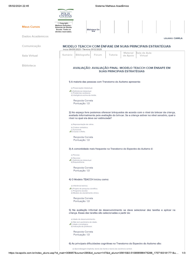 Modelo Teacch Com Ênsafe em Suas Principais Estratégias | PDF