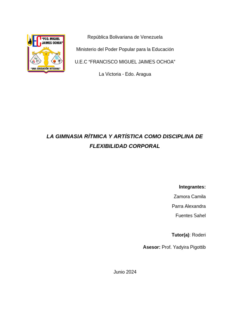 Trabajo de Gimnasia Parte I | PDF