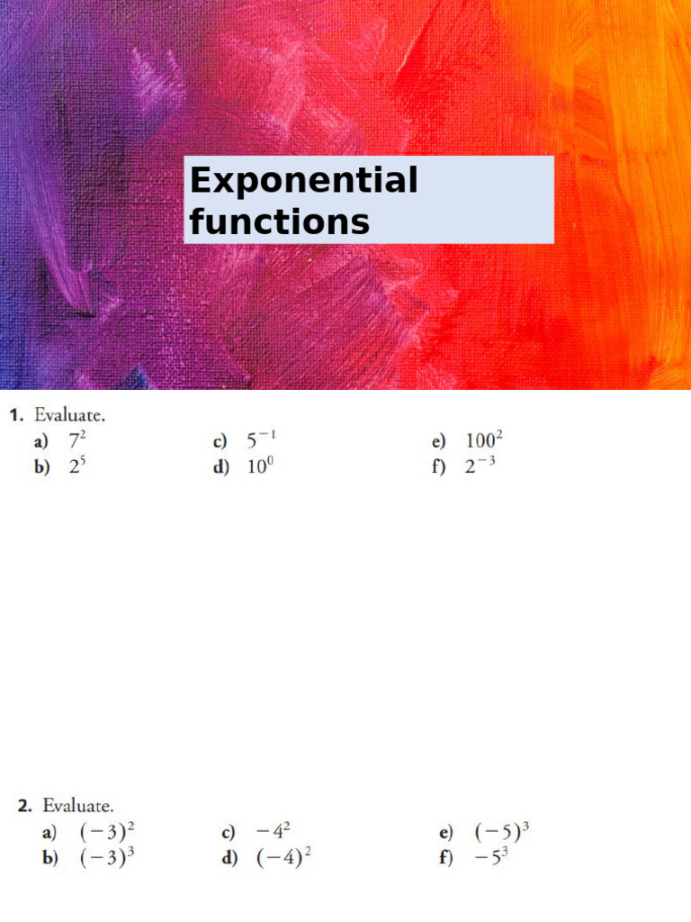 Exp Functions 1 | PDF