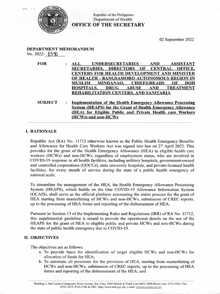 DM 2022-0390 Implementation of HEAPS | PDF