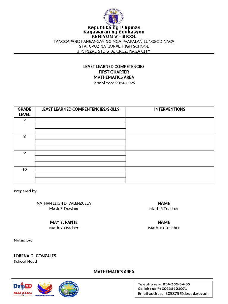 LLC MPS Average Math Sy2024-2025 | PDF